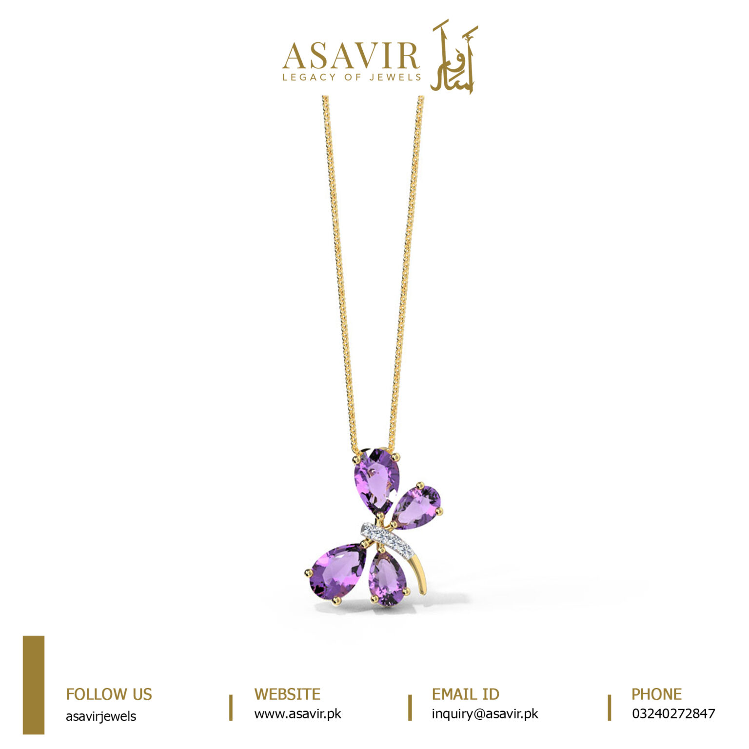 Name Initial Gold Alphabet A Pendant - Asavir