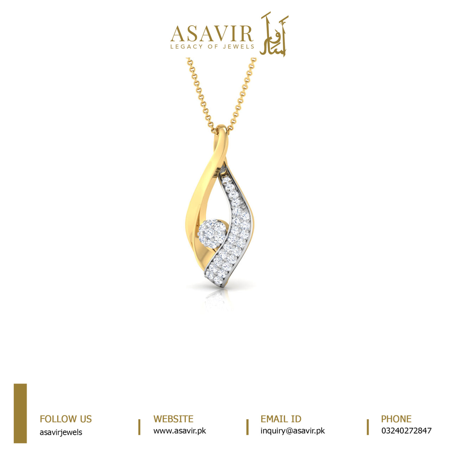Name Initial Gold Alphabet A Pendant - Asavir