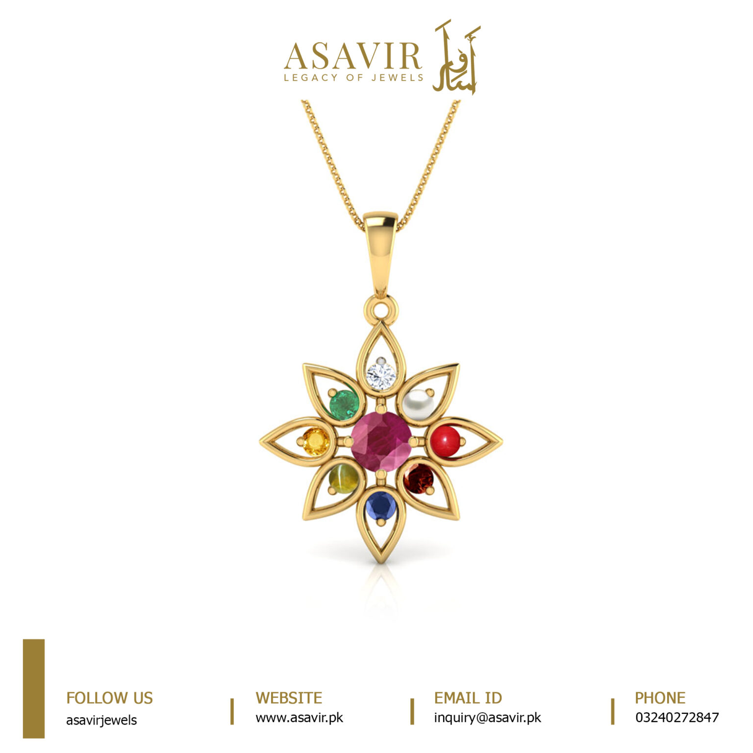 Name Initial Gold Alphabet A Pendant - Asavir